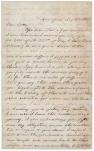 Letter from Abraham Lincoln to Joshua Fry Speed ~ August 24, 1855 ...